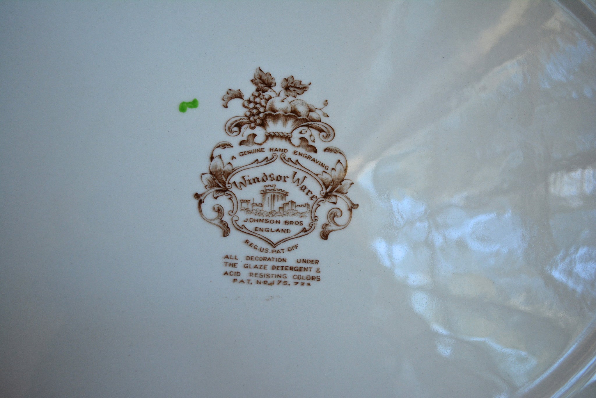 Vintage English Brown and White Transferware Plate Bountiful Victorian