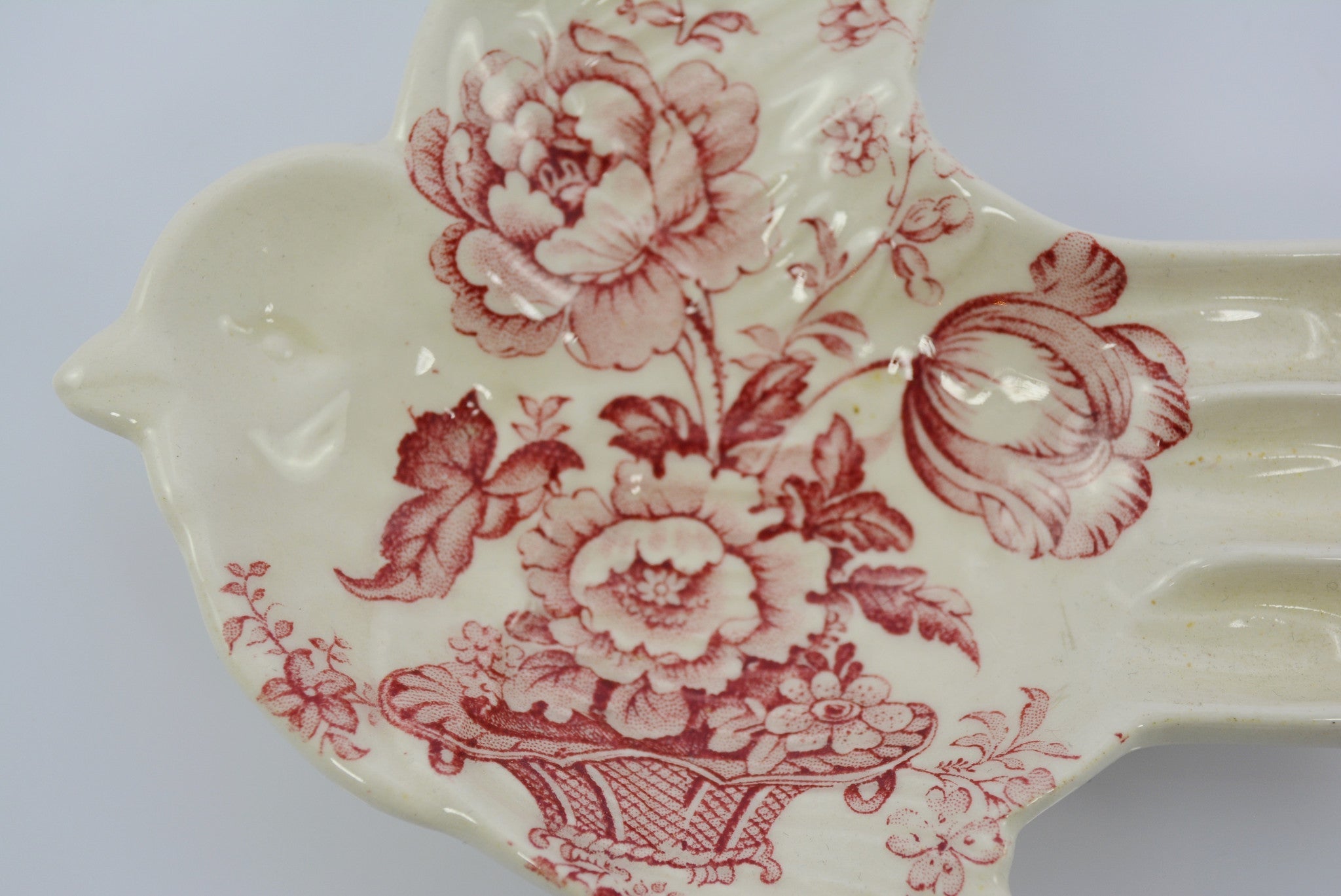 Spode Primrose Red Transferware Tea Cup & Saucer English China