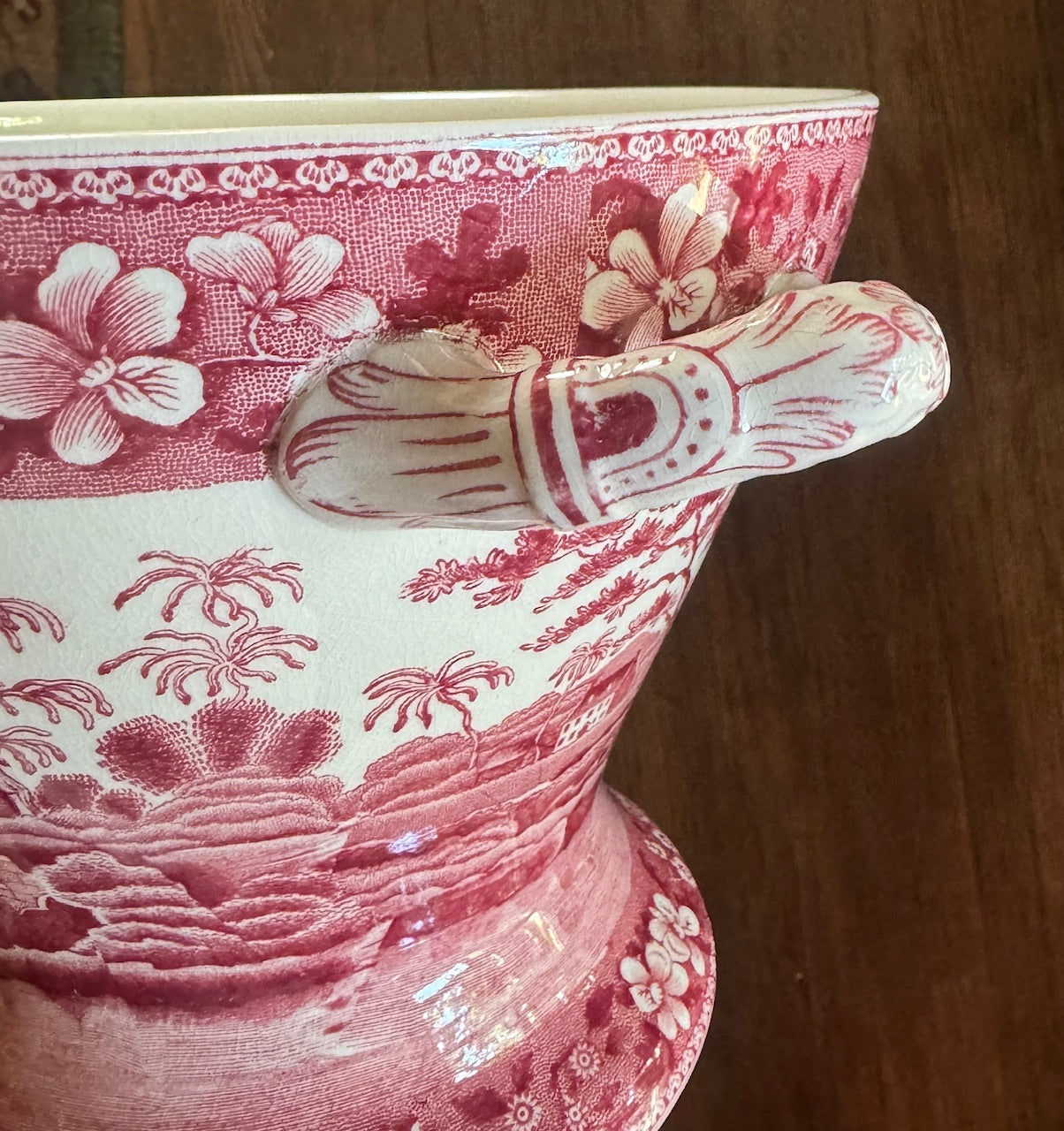 Vintage English Ironstone Green Transferware Ham Stand Masons Harrods ...