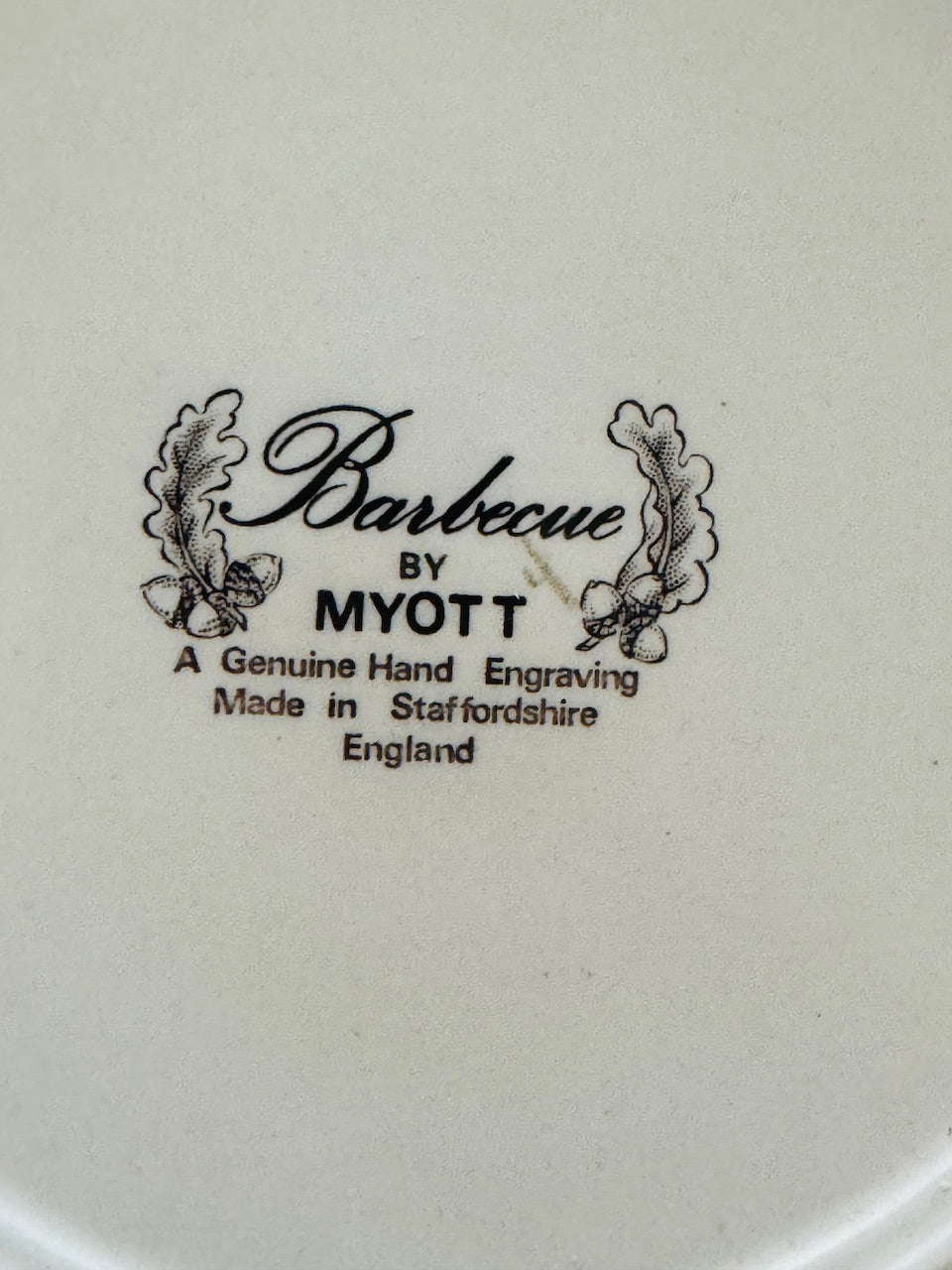 Vintage Oak & Acorns English Turkey Charger Plate Thanksgiving Brown T