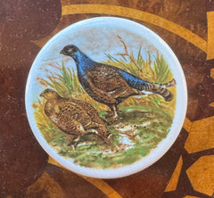 Vintage English Anchovy Paste Pot Lid & Jar Quail Trinket Pill or Ring