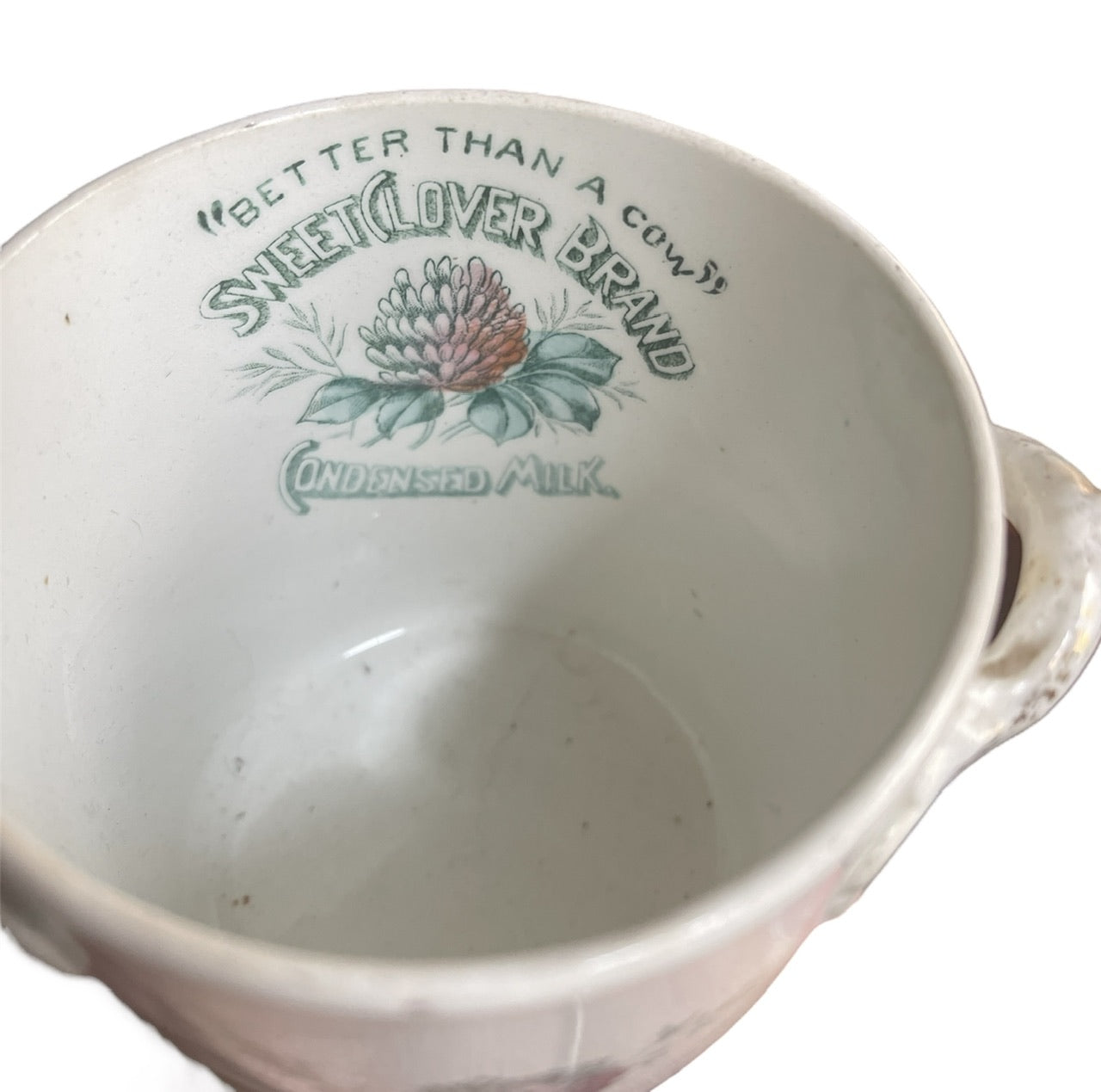 Lg 14" Vintage Sage / Olive Green Transferware Platter Roses Daisies