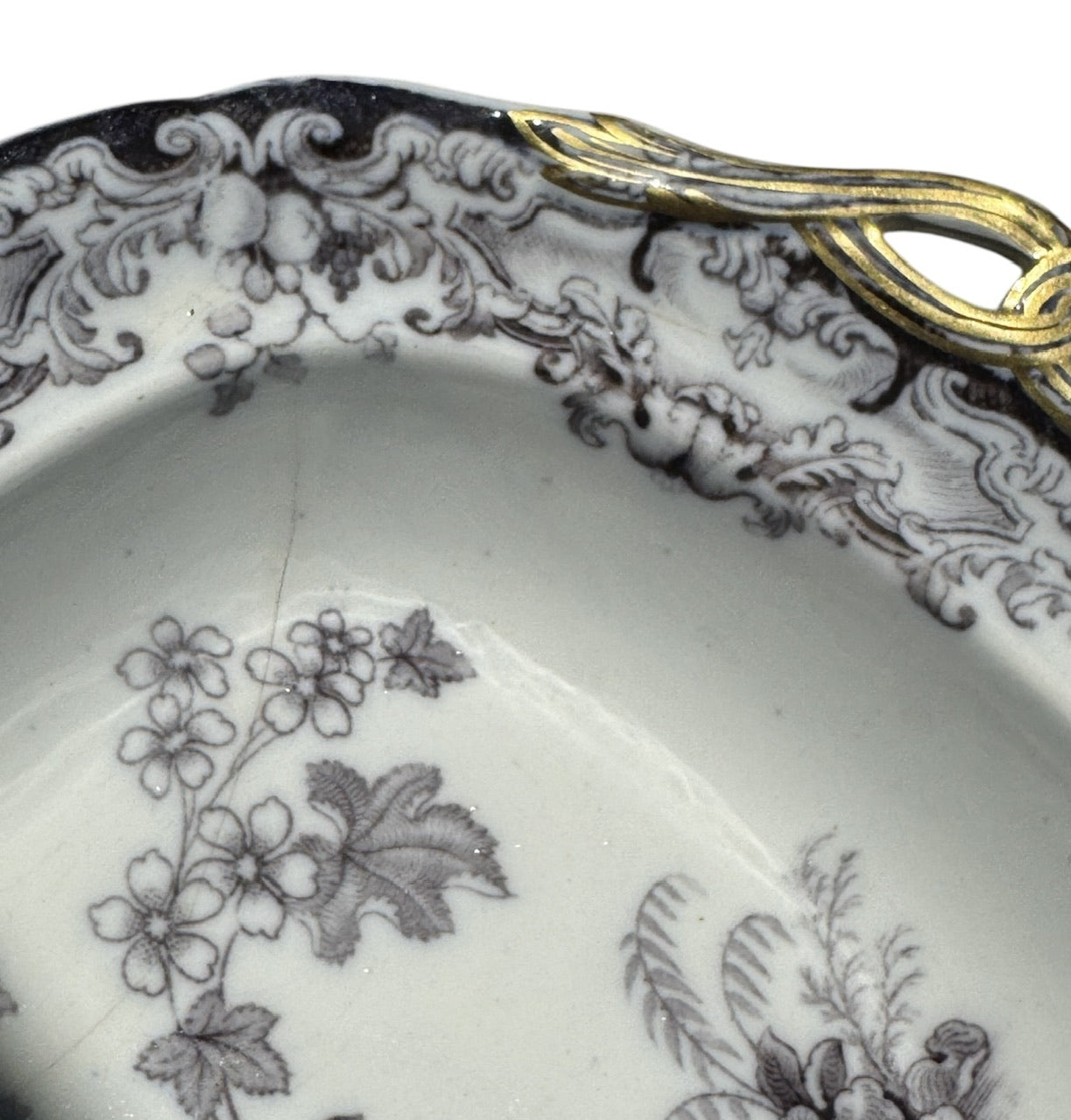 Rectangle Black Transferware Platter Tray Biarritz A J Wilkinson Farm
