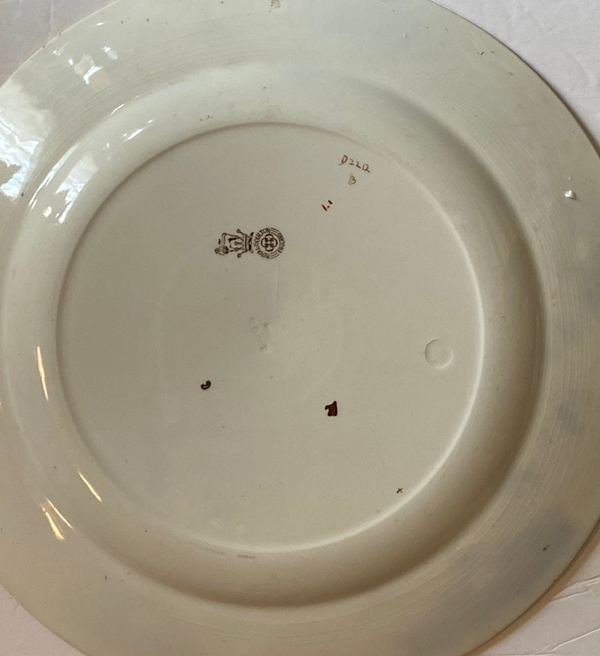 Antique Royal Doulton Clobbered Transferware Wild Turkey Plate Game Bi