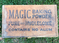 Antique Advertising Wood Crate Magic Baking Powder