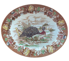 Circa 1930 English China Red Transferware Turkey Platter Thanksgiving ...