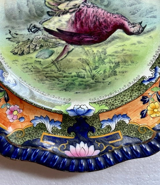 Intricately Hand Painted Spode Copeland Upland Wild Game Bird Downed T