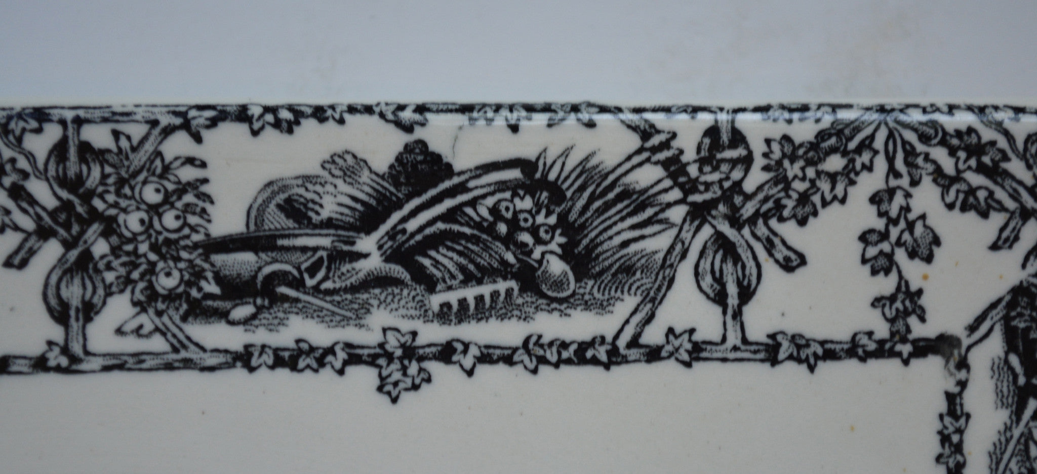 Rectangle Black Transferware Rural Scenes Platter Biarritz Platter