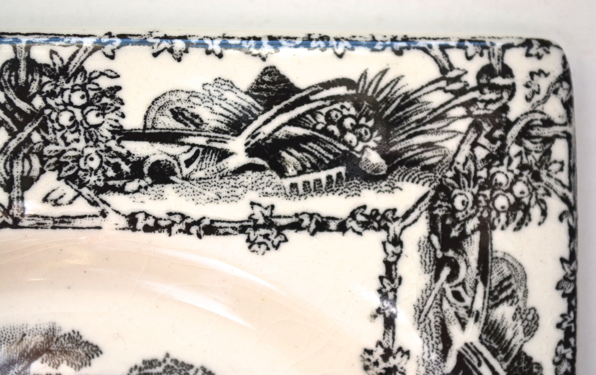 Rectangle Black Transferware Rural Scenes Platter Biarritz Platter