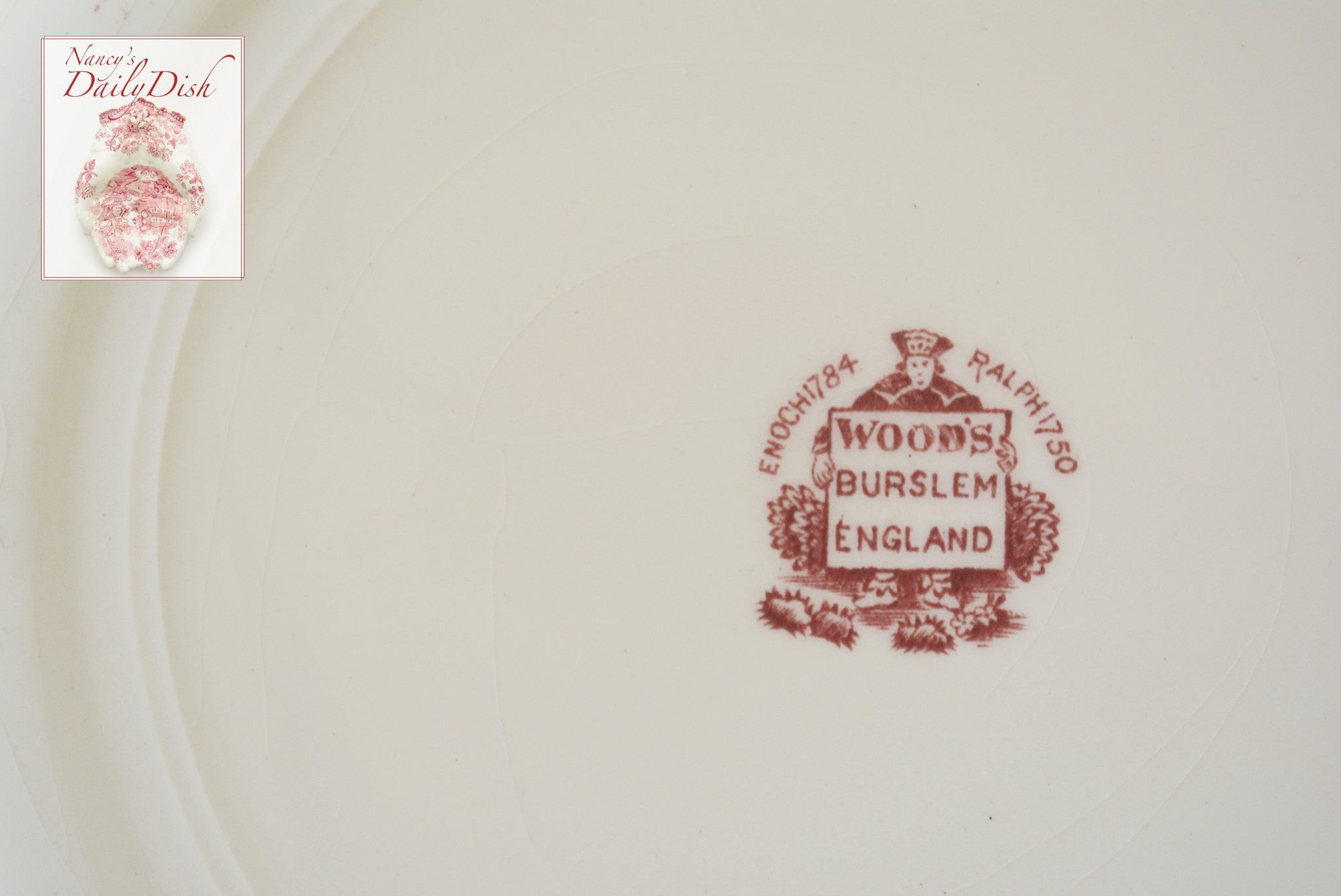 Vintage Red Transferware Thanksgiving Turkey Plate Enoch Wood & Sons E