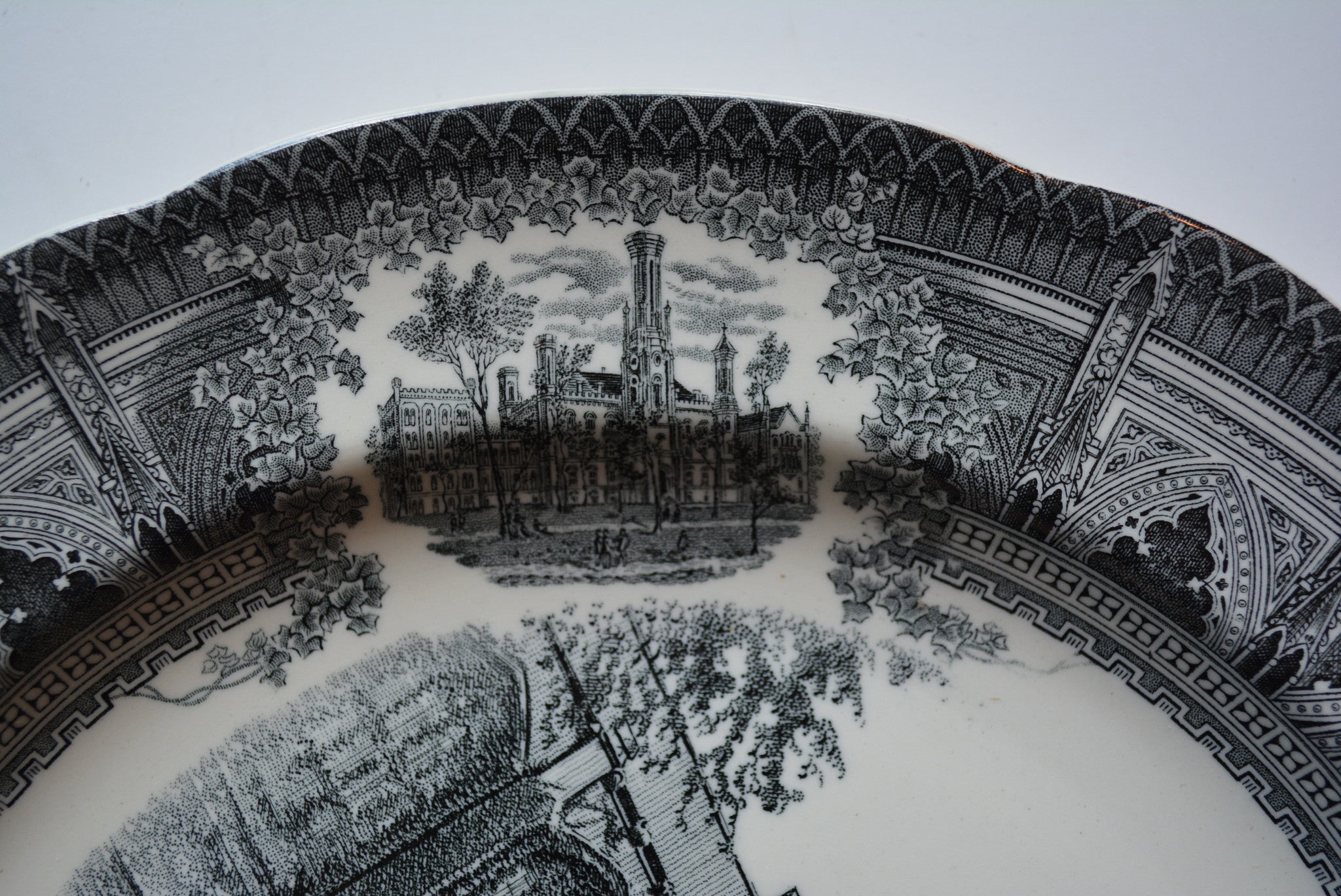 Spode Copeland Black Transferware Charger Plate Snell and Hitchcock Ha