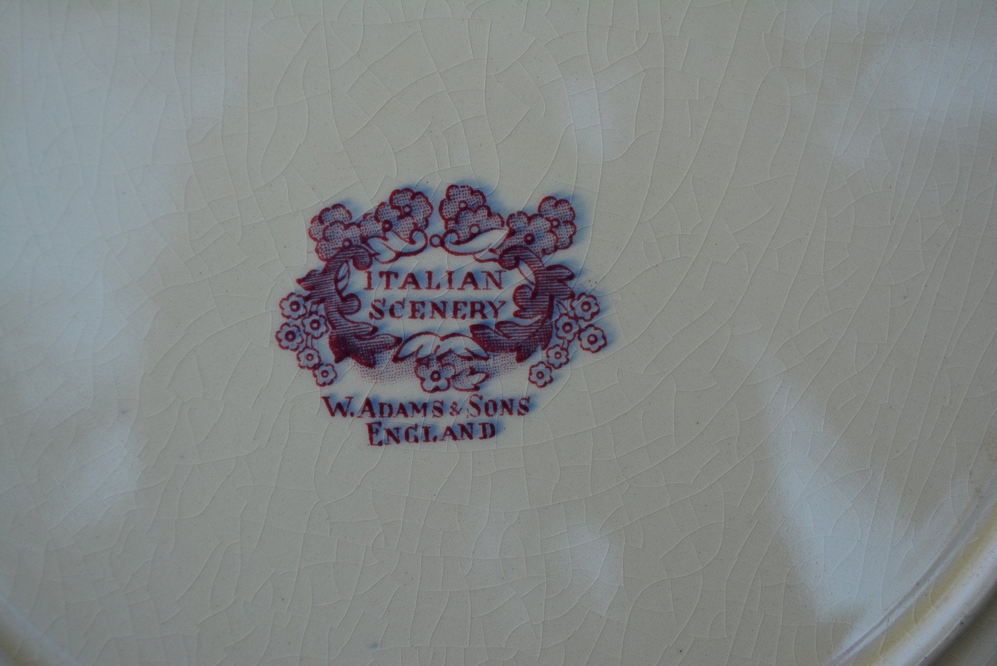 Vintage Purple Transferware Plate Cows Goats Park Scenery Embossed Aco