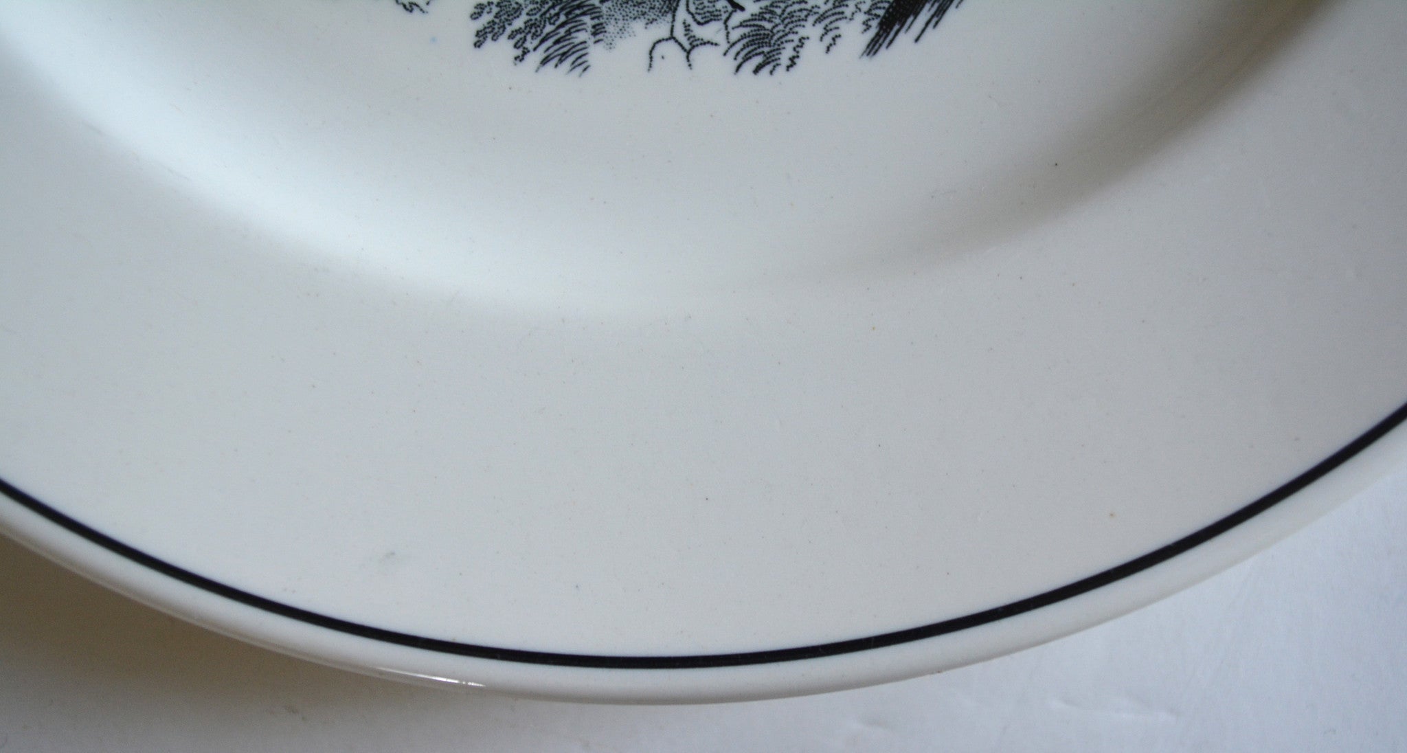 Vintage Spode Black & White Toile Transferware Plate Cows Copeland Rur