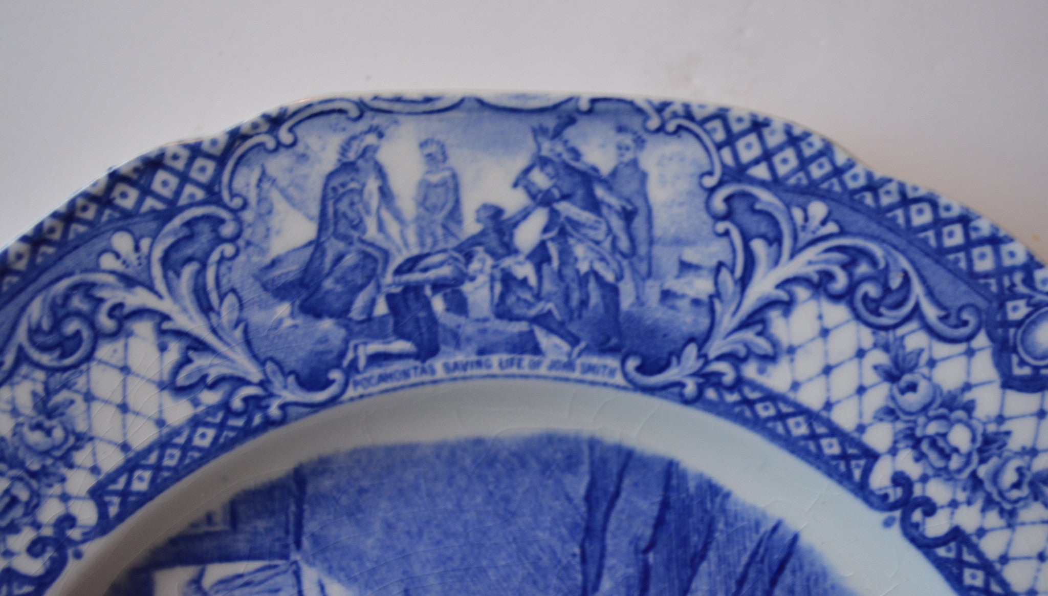 Blue Colonial Times Transferware Plate Paul Revere's Ride American His
