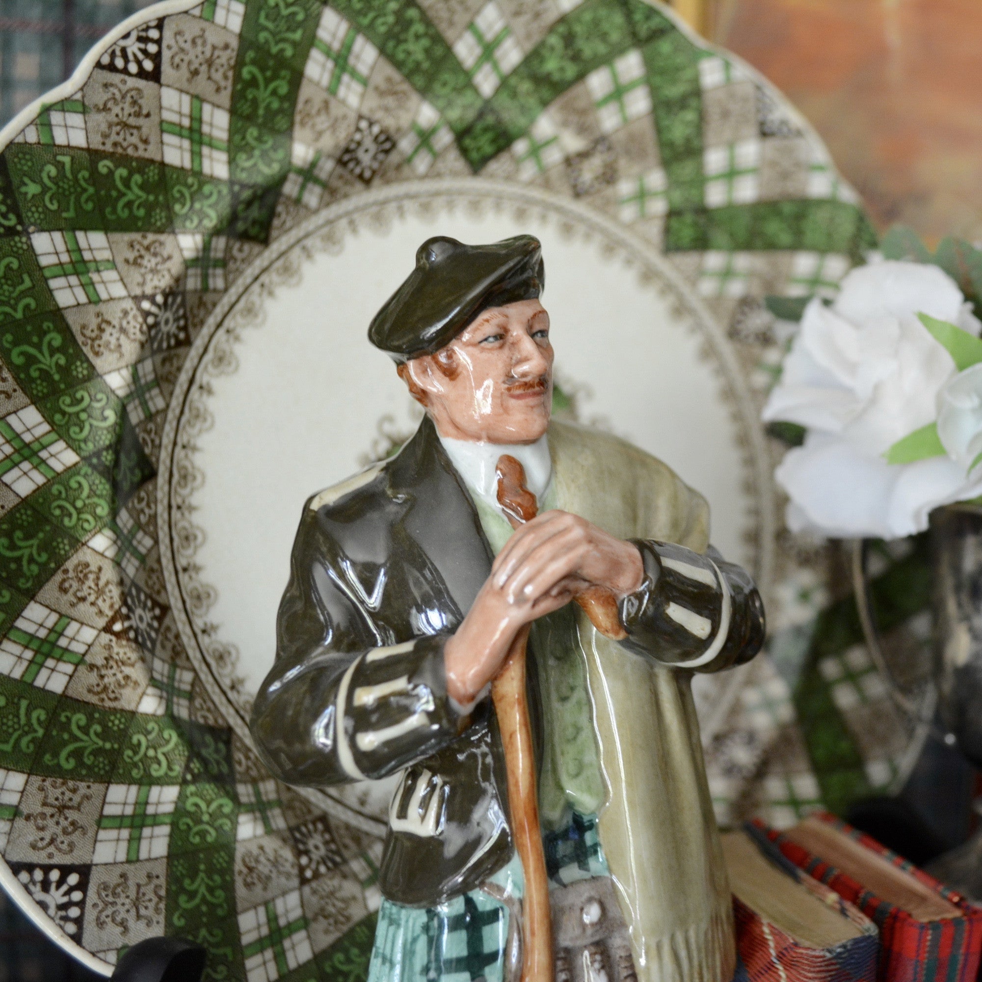 Vintage Royal Doulton Scottish Figurine The Laird in Tartan Plaid Kilt