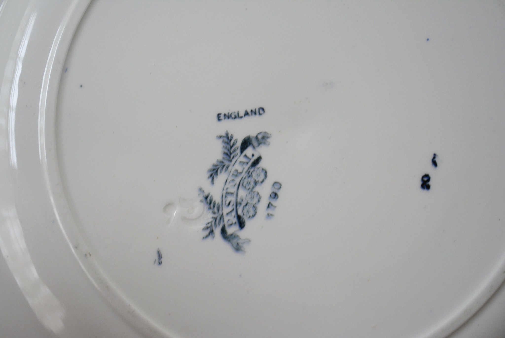 Rare Antique English Grey / Black Transferware Charger / Plate Pastora