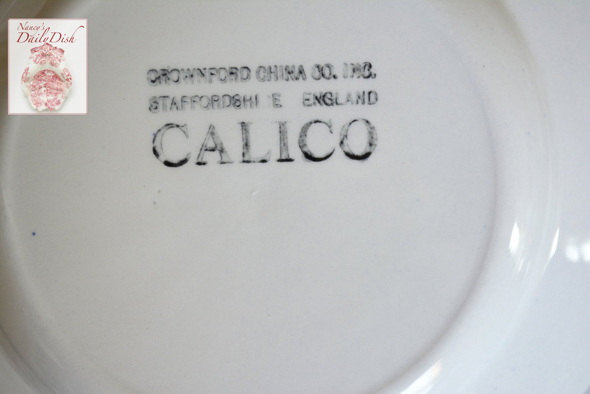 Vintage Floral Chintz Brown Transferware Calico Plate Staffordshire