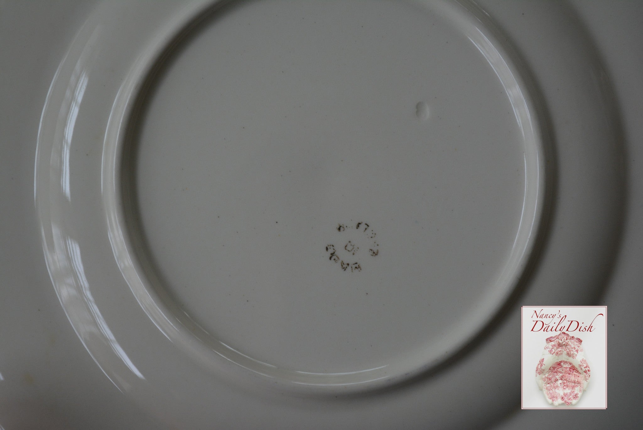 Vintage Blue Transferware Plate Embossed Border Grazing Cattle Cows