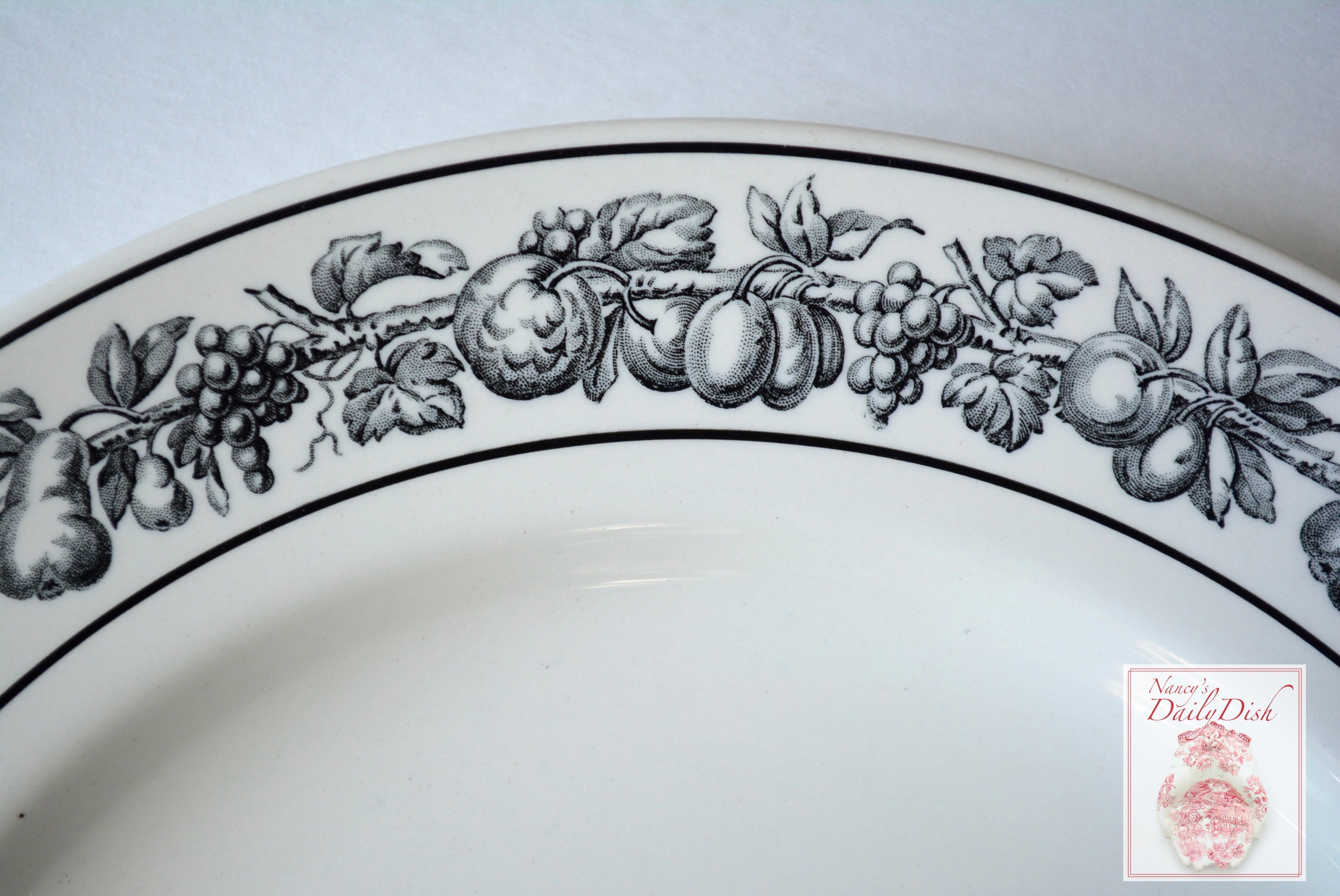 Spode Copeland Black Transferware Historical Charger Portrait Plate Ge