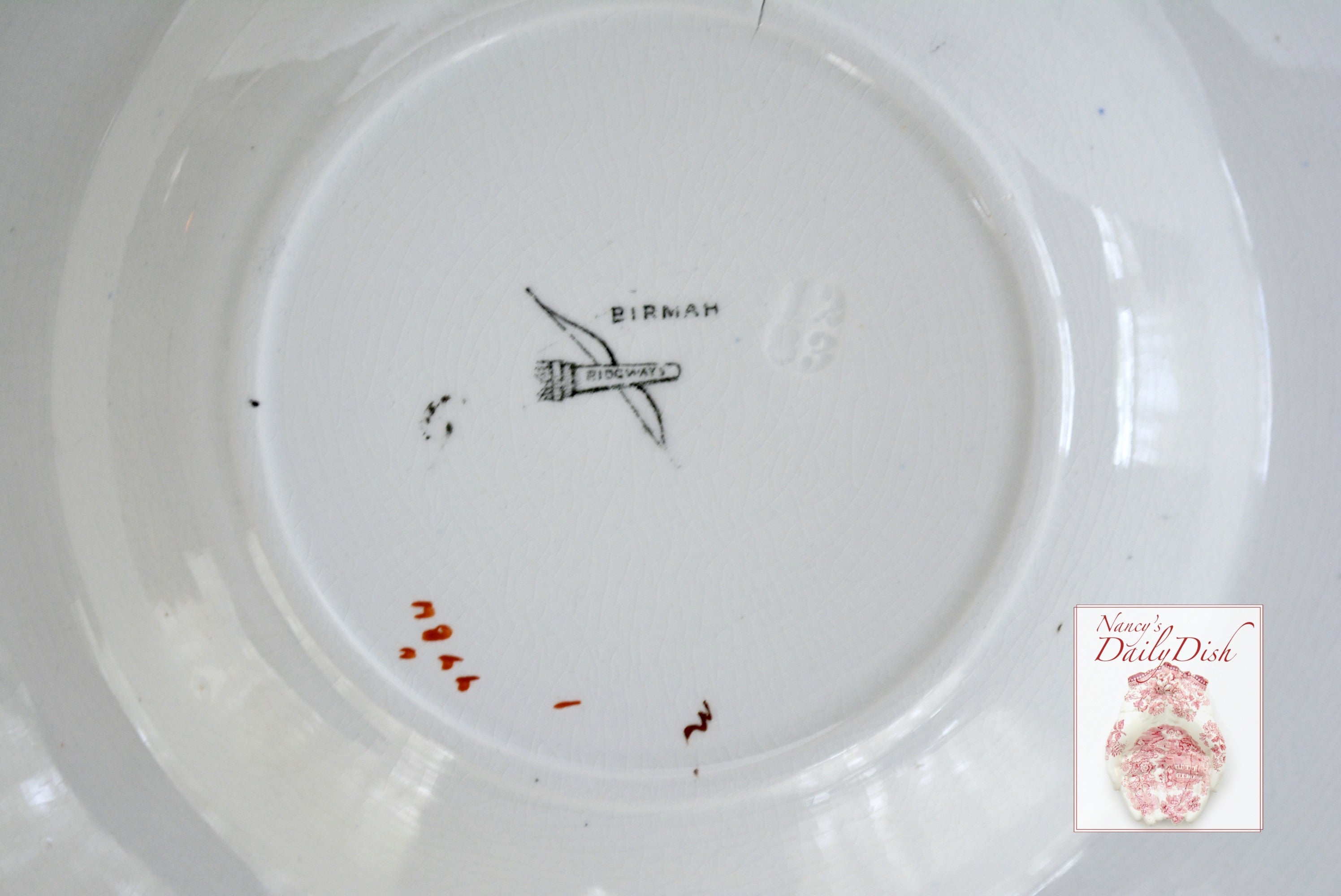 Antique Imari Floral Polychrome Clobbered Transferware Plate Flowers H