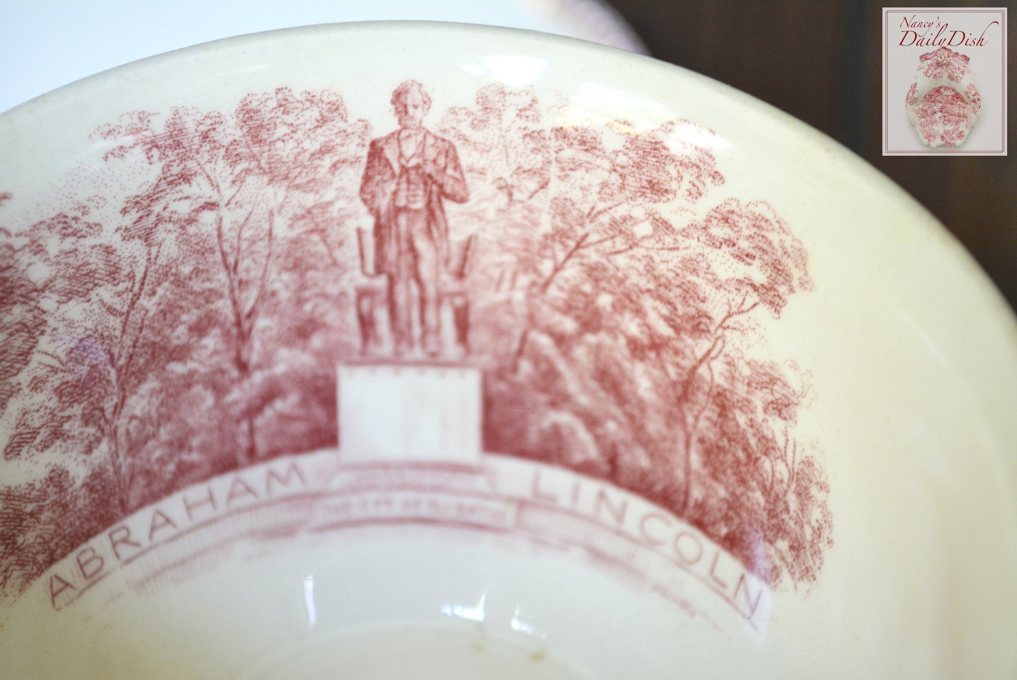 Historical Red Transferware Tea Cup & Saucer - A Century of Progress W