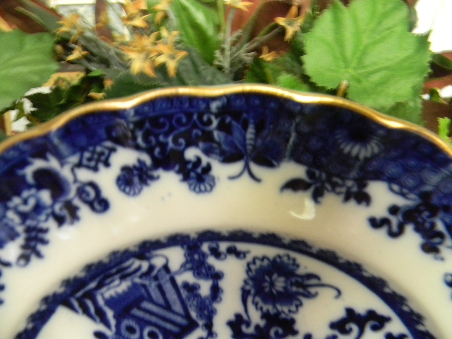 RARE 19th Century Spode Copeland Blue English Transferware Gilded Plat