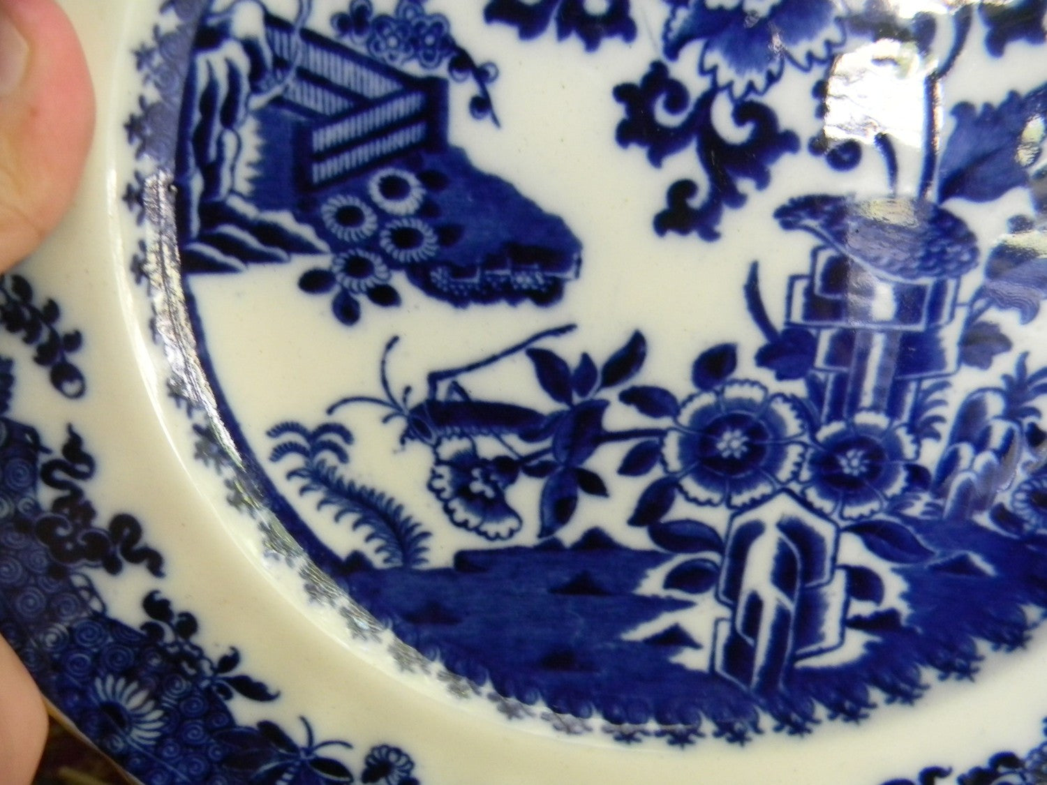 RARE 19th Century Spode Copeland Blue English Transferware Gilded Plat