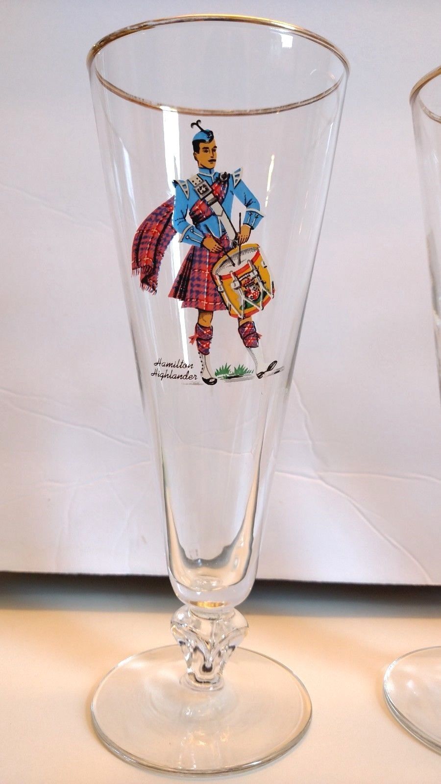 Set of Vintage Scottish Highlander Clan Tartan Kilt Pilsner Beer Drink