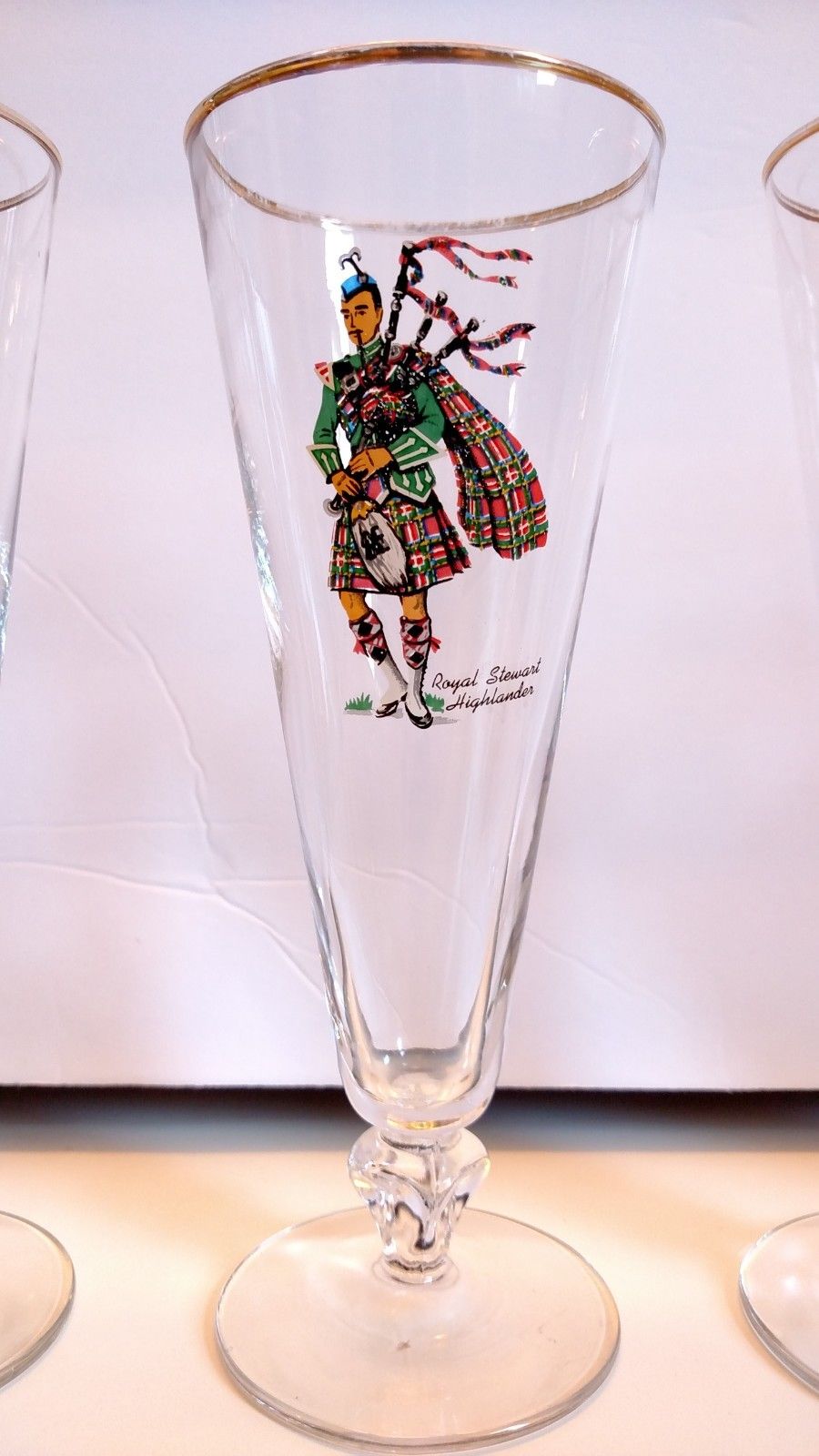 Set of Vintage Scottish Highlander Clan Tartan Kilt Pilsner Beer Drink