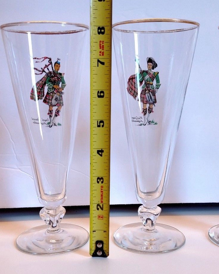 Set of Vintage Scottish Highlander Clan Tartan Kilt Pilsner Beer Drink