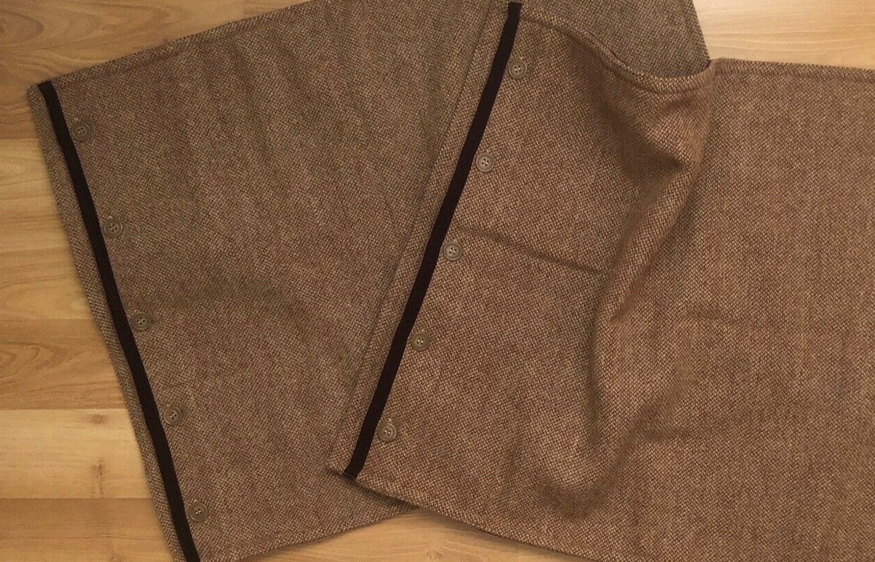 2 Ralph Lauren English Country Brittany KING Wool Tweed Button Closure